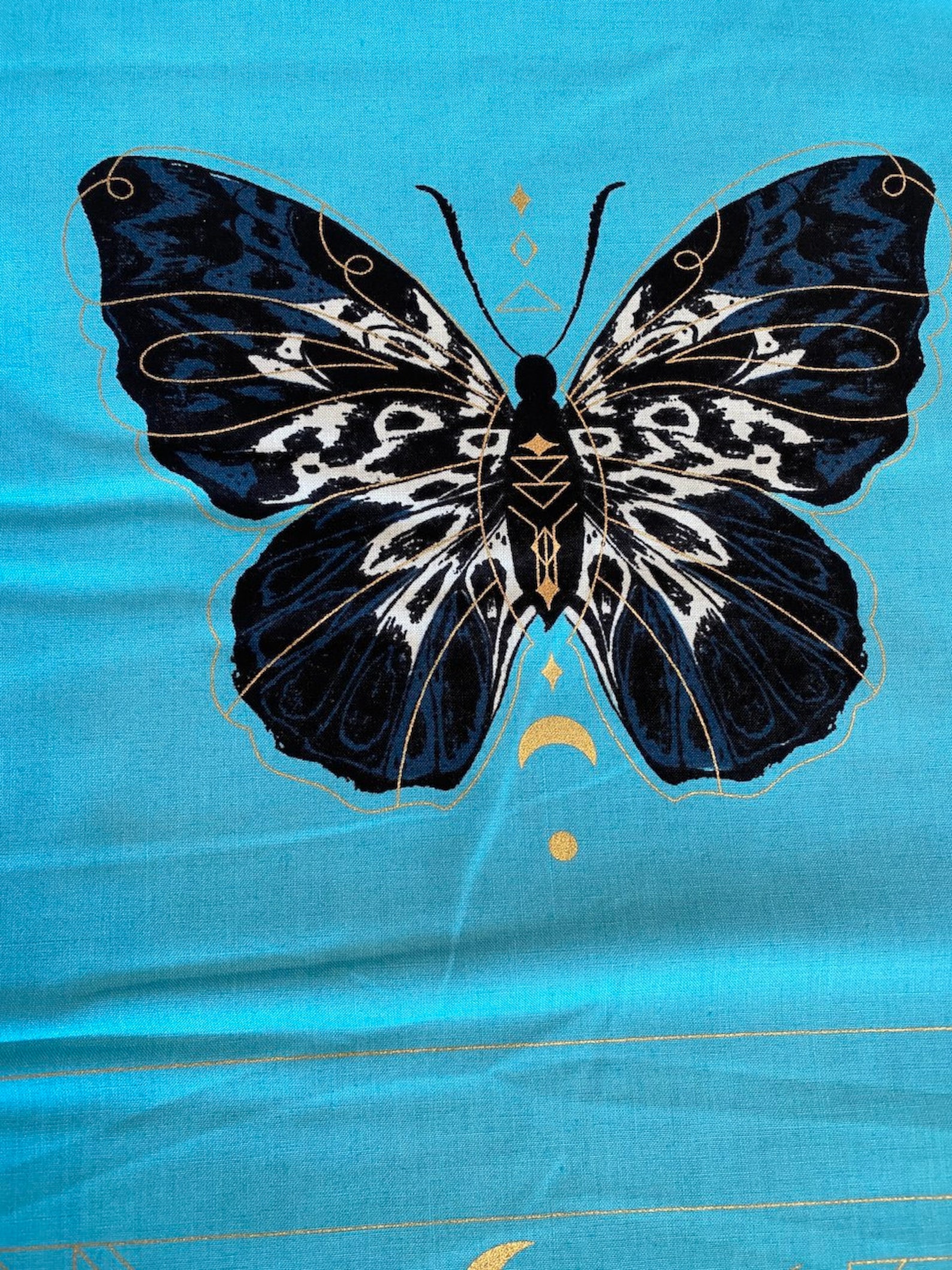 Tiger Fly Panel Turquoise 13M by Sarah Watts for Ruby Star - Etsy