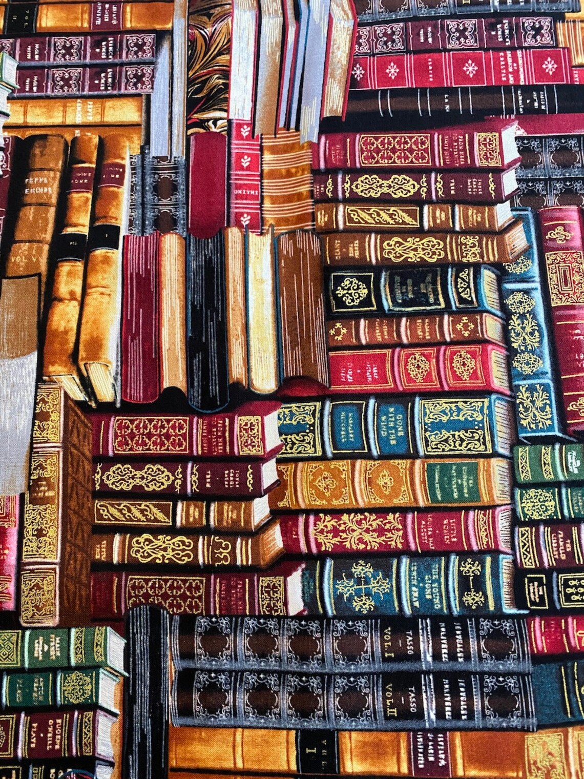 Metallic Book Cover Fabric From Timeless Treasures Fabrics | Etsy