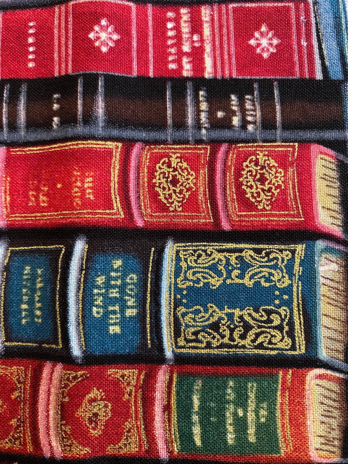 Metallic Book Cover Fabric From Timeless Treasures Fabrics | Etsy