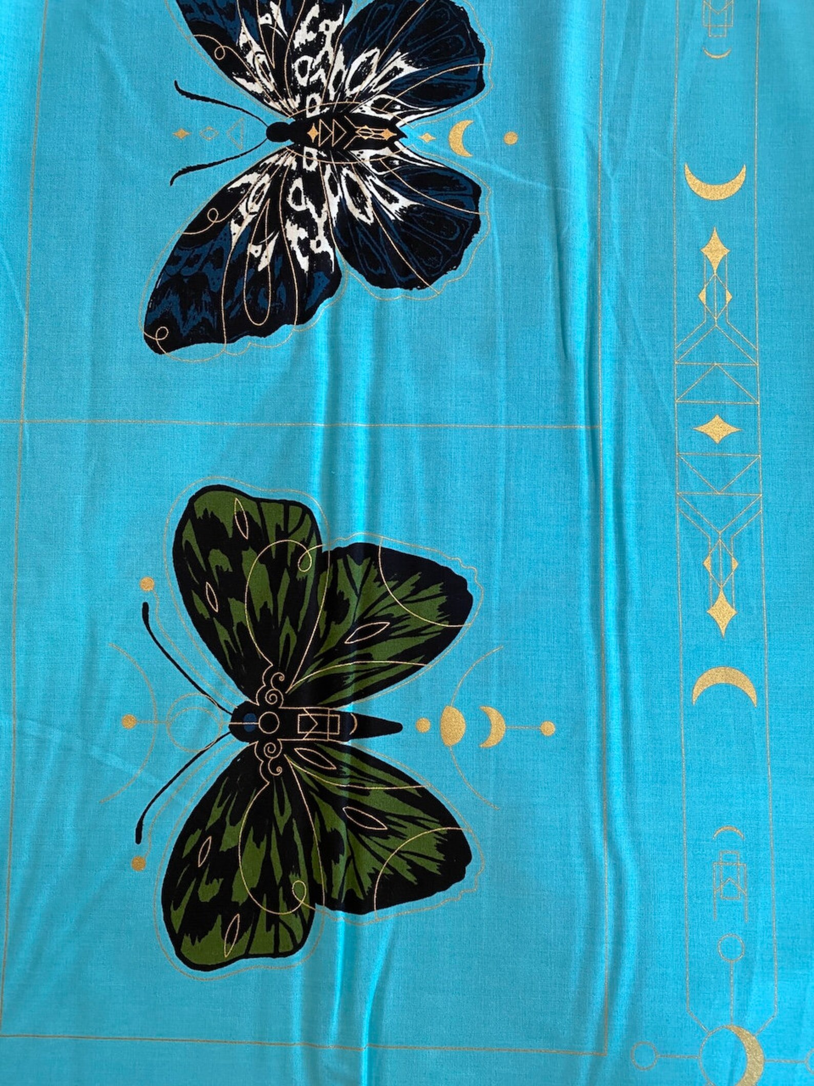 Tiger Fly Panel Turquoise 13M by Sarah Watts for Ruby Star - Etsy