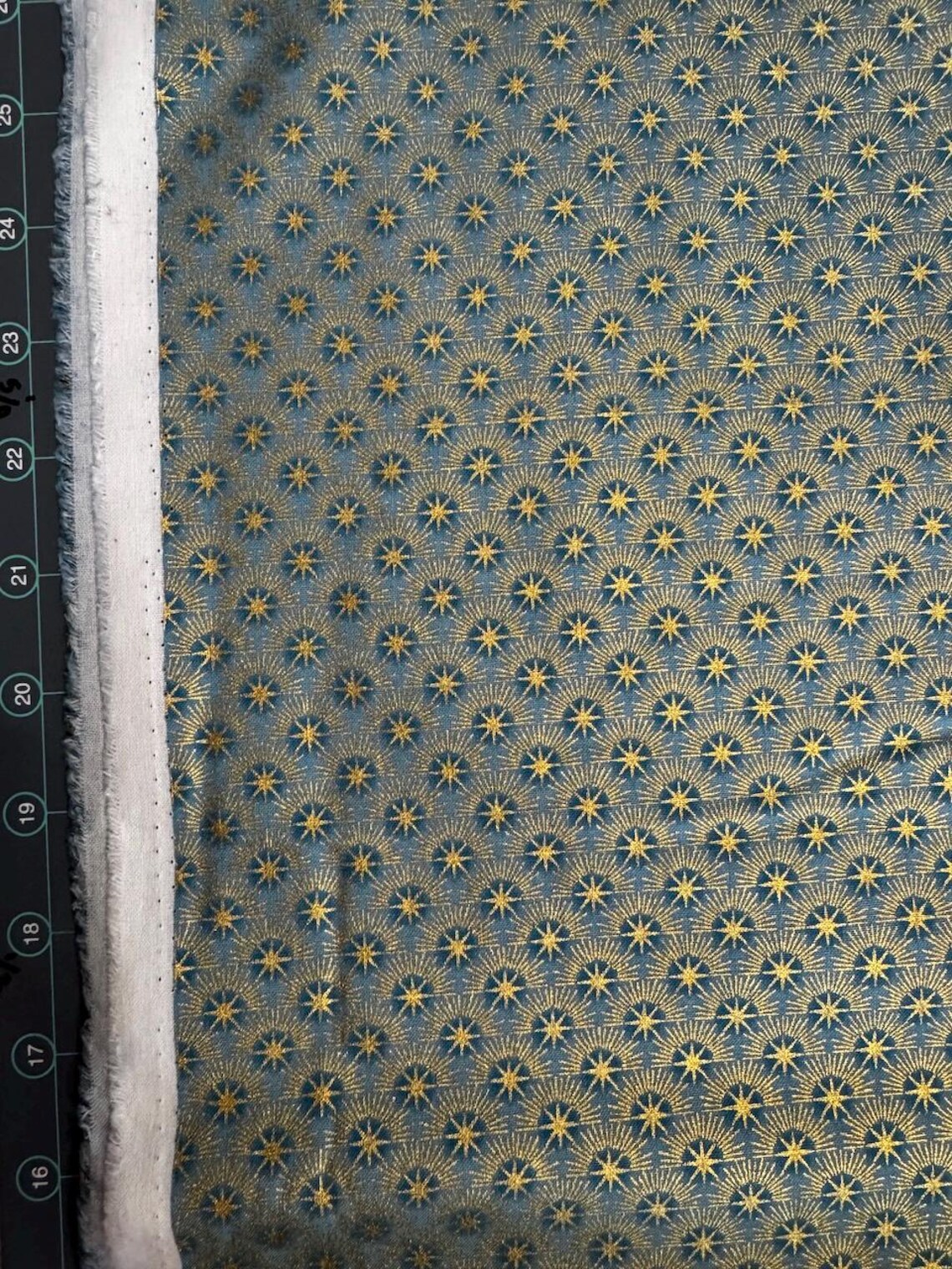 Luna Glow Gold Metallic by Makower Fabrics in Color T (teal) - Etsy