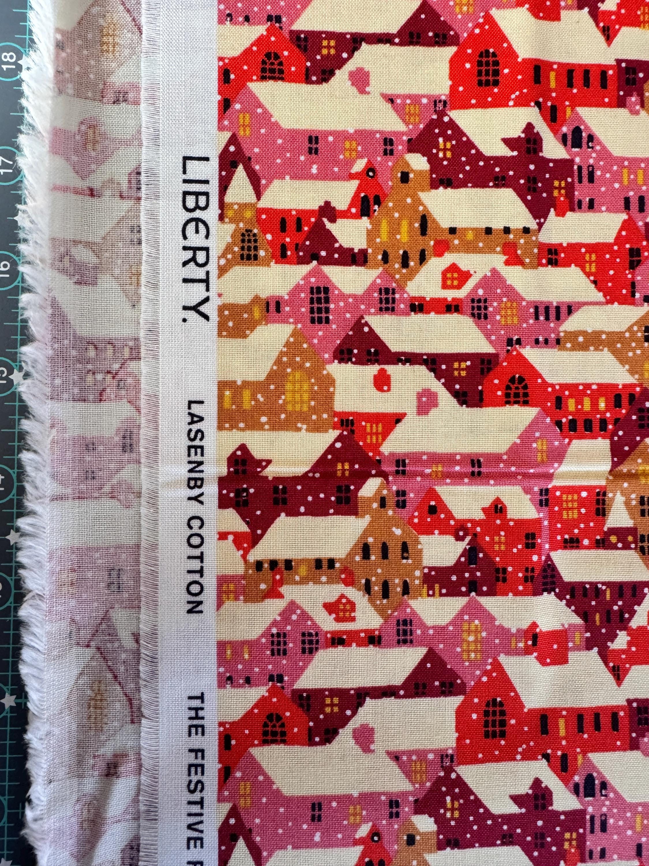 Liberty Fabrics Snowy Rooftops B From Festive Fair Collection for Riley ...