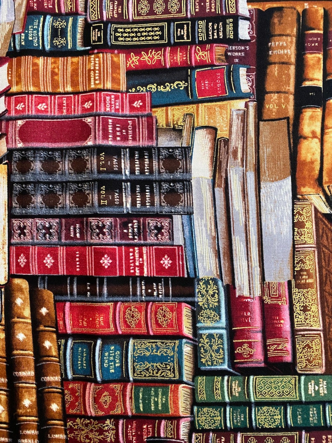 Metallic Book Cover Fabric From Timeless Treasures Fabrics - Etsy