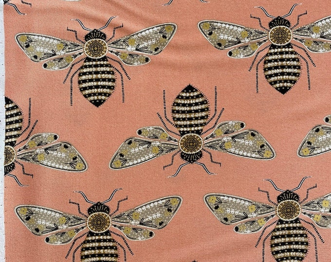 Meadowmere by Gingiber for Moda Fabrics in Blossom Large Bees Gold ...