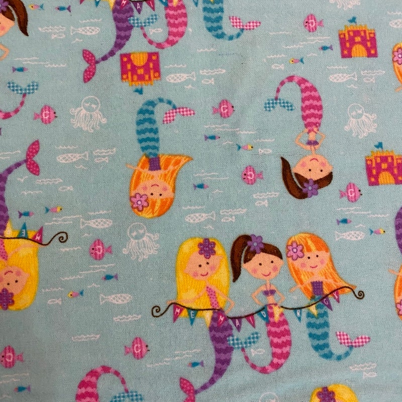 Flannel Mermaid Fabric - Etsy
