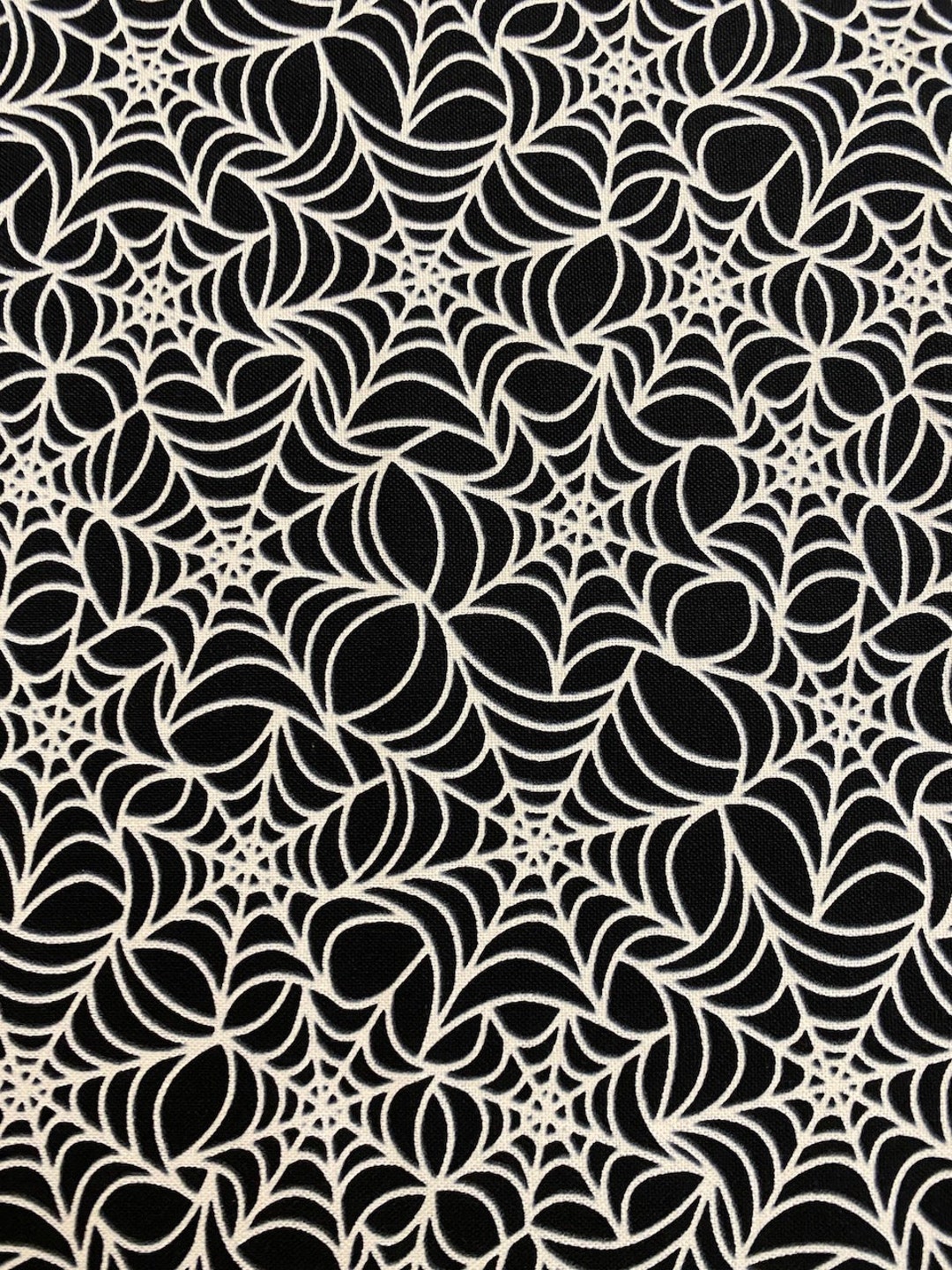 Boo! by Delphine Cubitt for Henry Glass Fabrics Glow in the Dark Spider ...