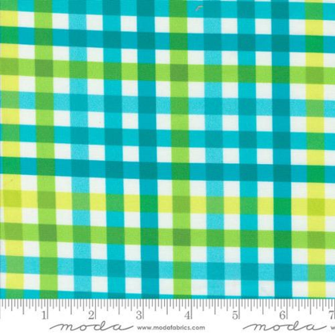 Fiesta in Splash Aqua Plaid by Me & My Sister Designs for Moda Fabrics ...