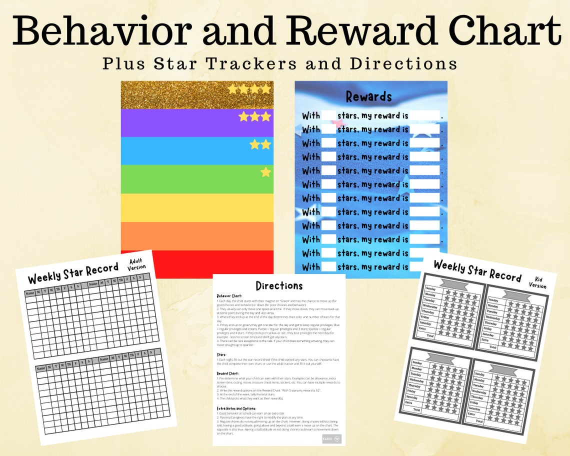 Behavior and Reward Chart for Kids to Use Daily at Home Easy, Fun, and ...