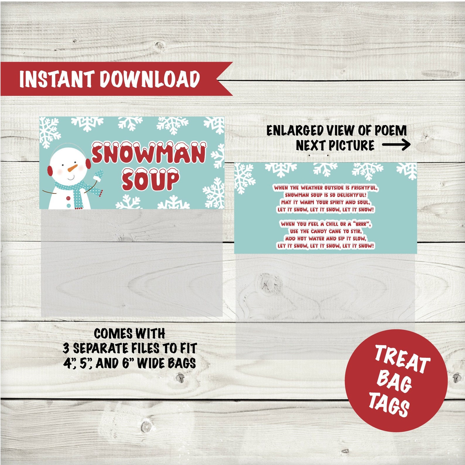 Snowman Soup Bag Toppers//snowman Soup Tags for Treat - Etsy