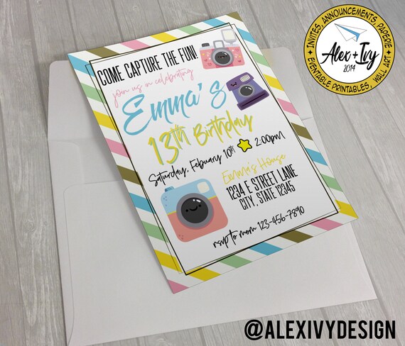 Camera Invitation Printable | Etsy