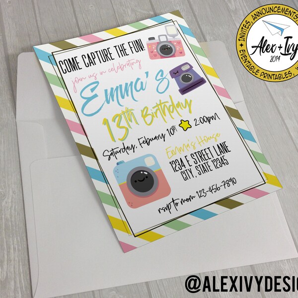 Camera Invitation - Etsy