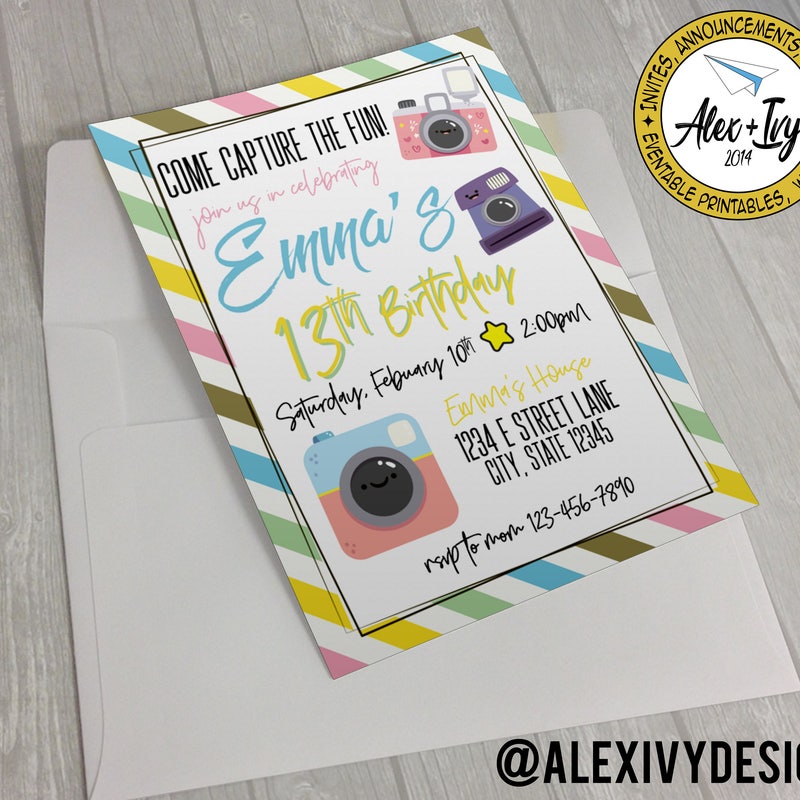 Camera Invitation - Etsy