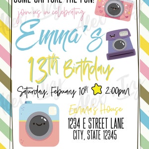 Camera Invitation- Printable - Etsy