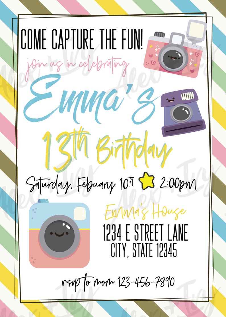 Camera Invitation- Printable - Etsy