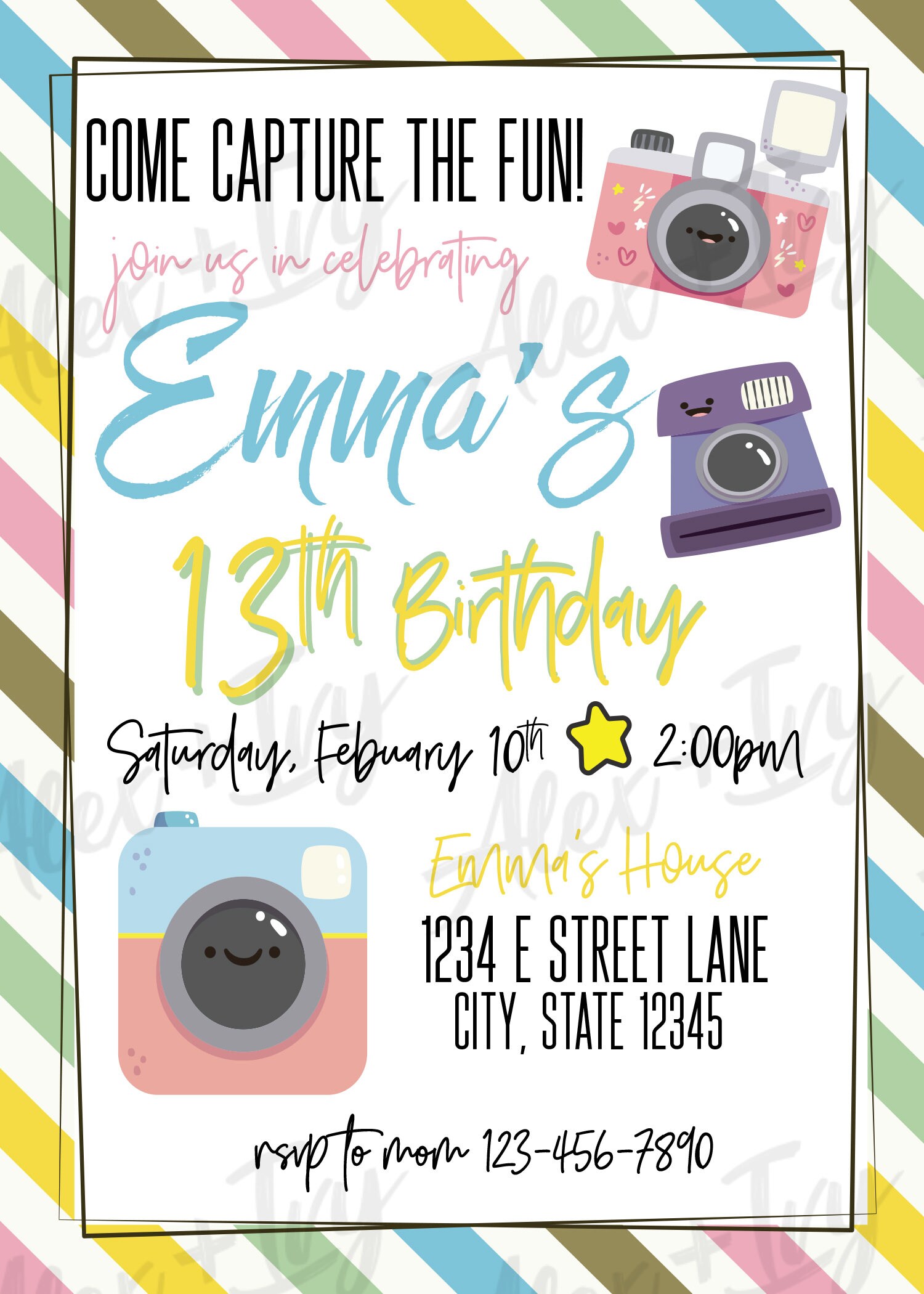Camera Invitation- Printable - Etsy