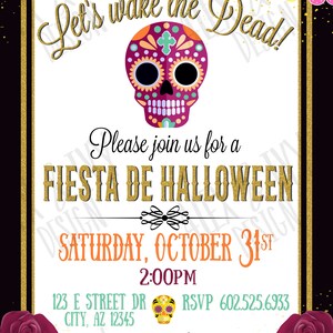 Dia De Los Muertos// Halloween Party Invitation Day of the Dead// Sugar ...