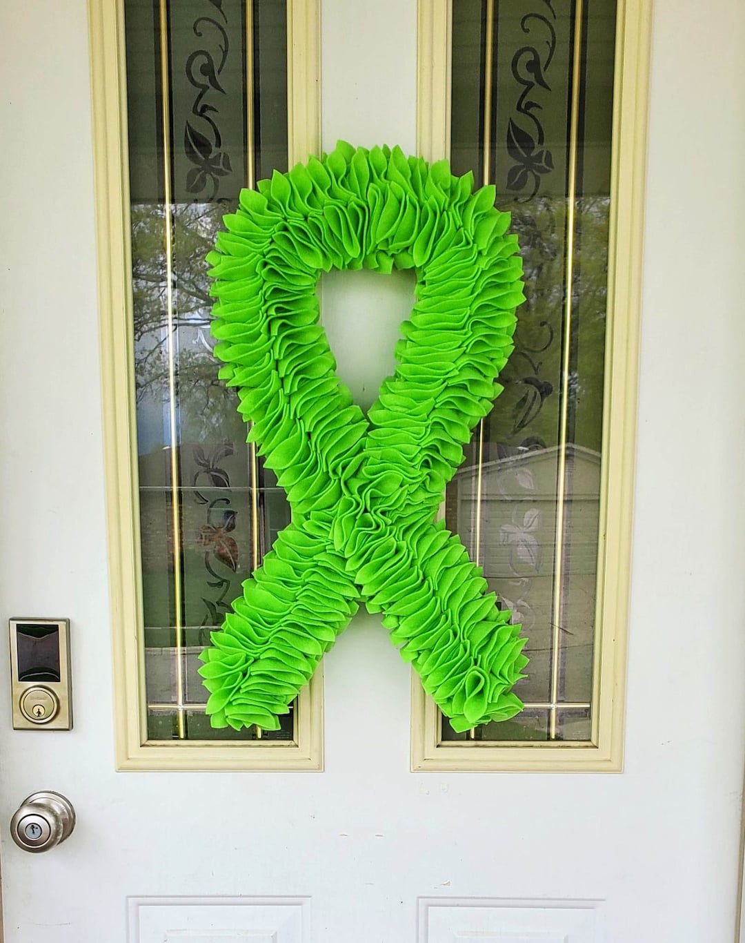 Felt AWARENESS RIBBON WREATH 25" Handmade Choose Your Color & Cause ...