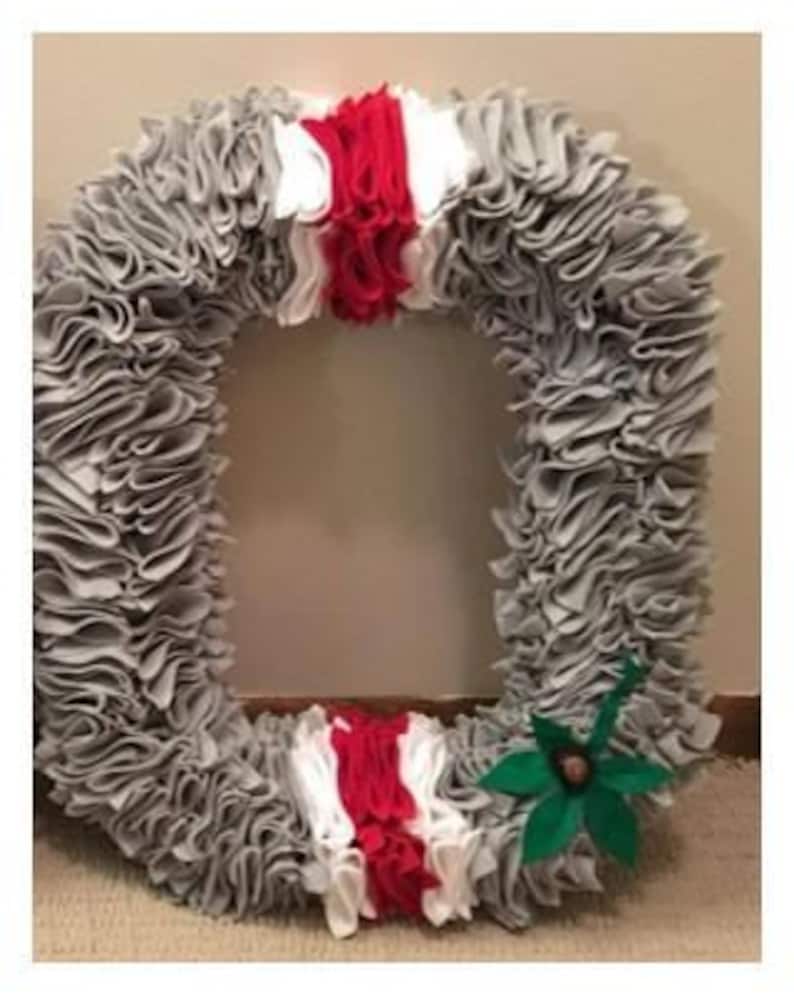 The Ohio State University Block O Wreath - Light Grey Helmet - Etsy