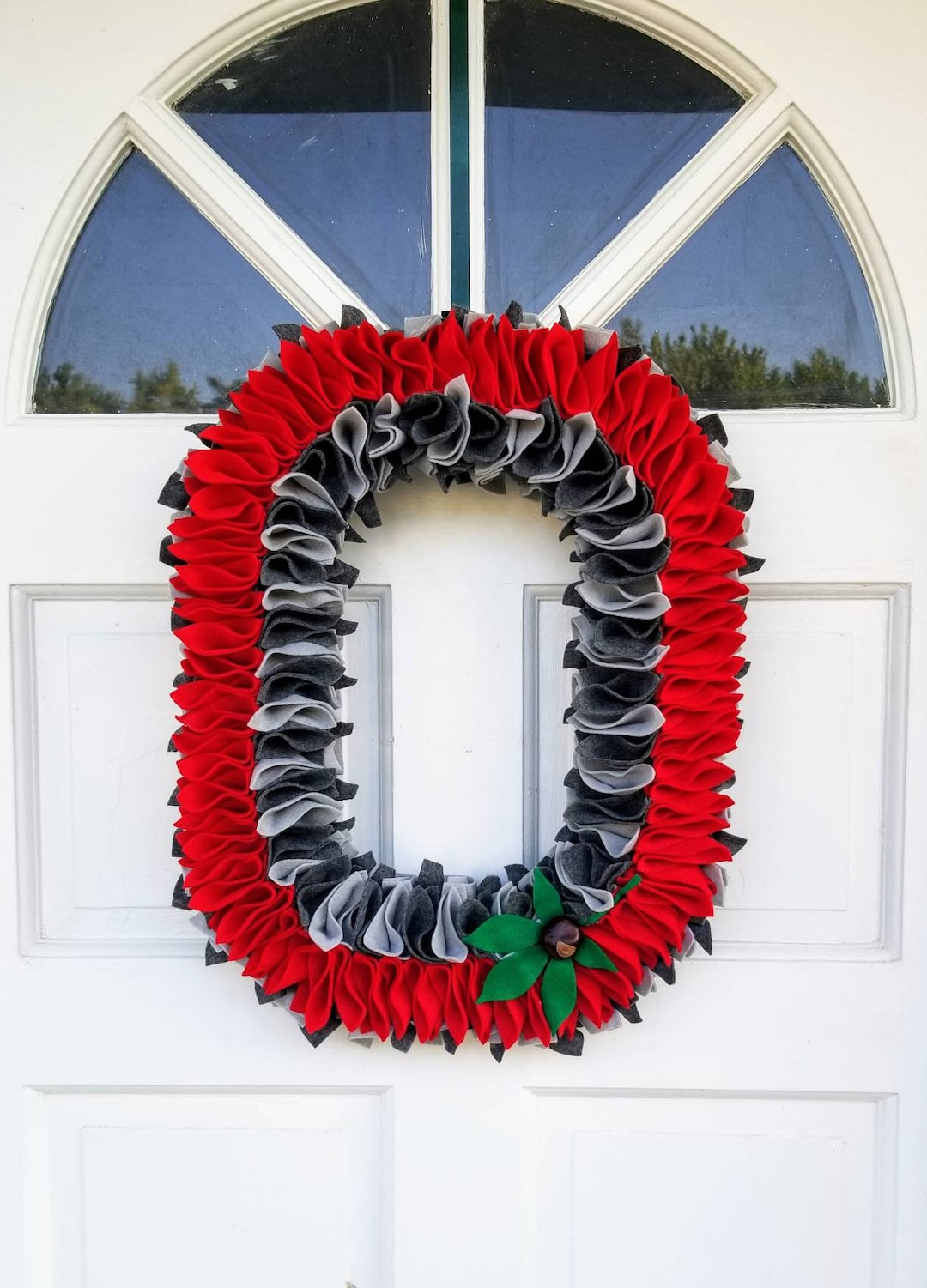 The Ohio State University Block O Wreath - Alternating Grey With ...
