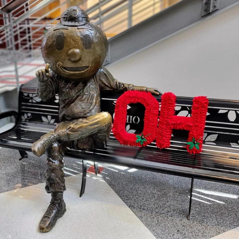 The Ohio State University Block O Wreath - Scarlet With Dark Grey ...