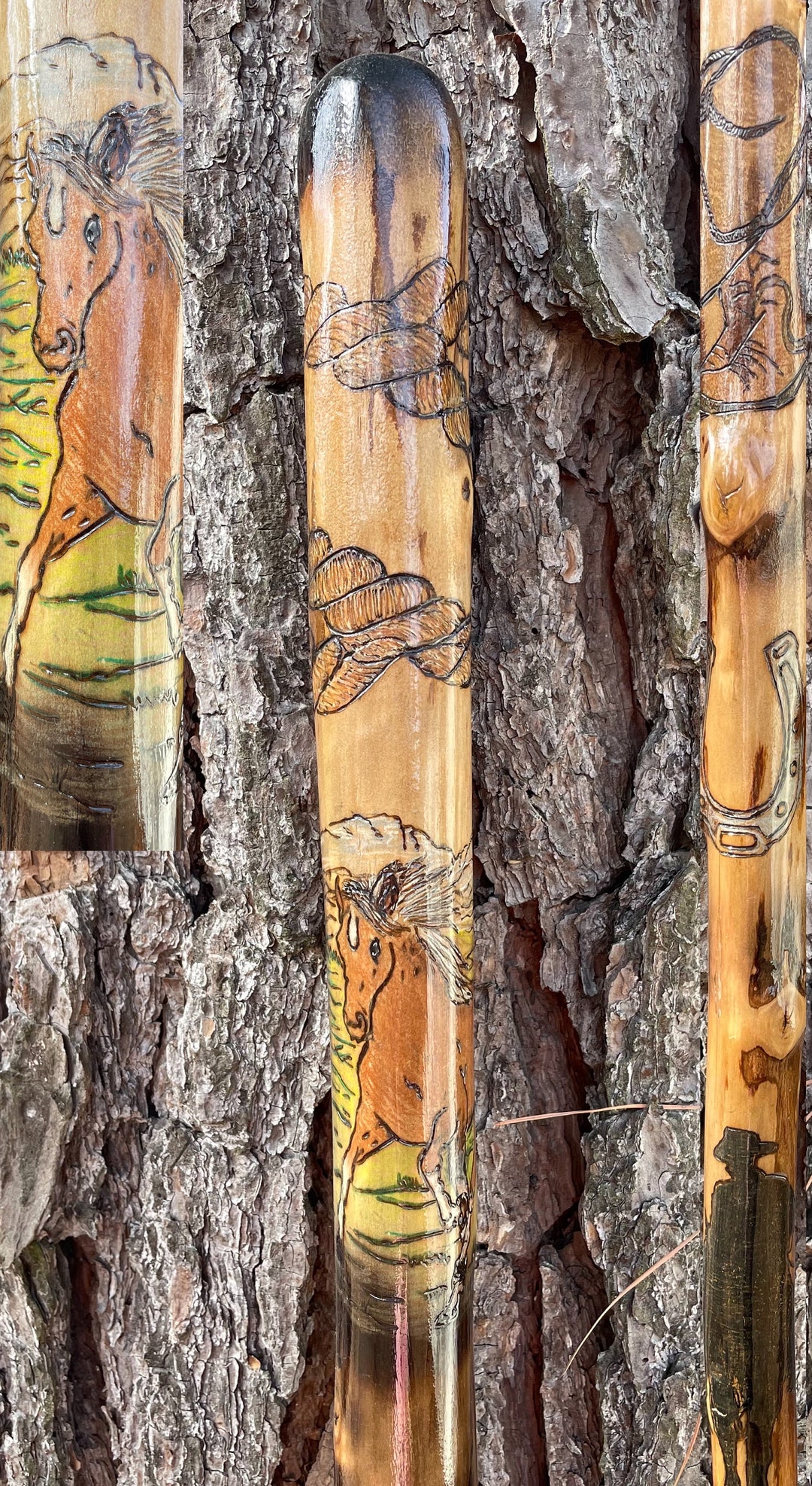 68 COWBOY Walking Stick Handmade & Finished USA - Etsy