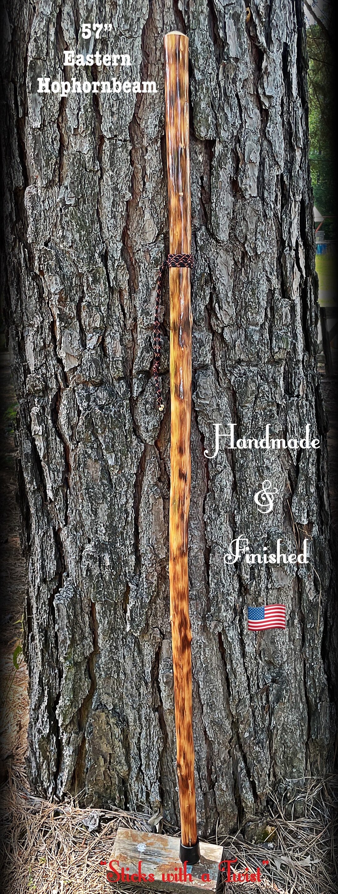57 HIKING STICK Eastern Hophornbeam Handmade & Finished USA - Etsy