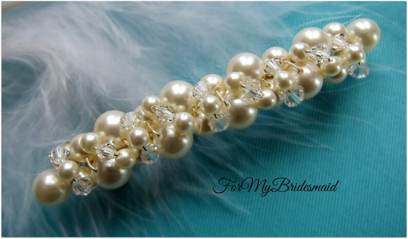 Pearl Bridal Barrette Wedding Barrette Pearl Hair Accessory - Etsy