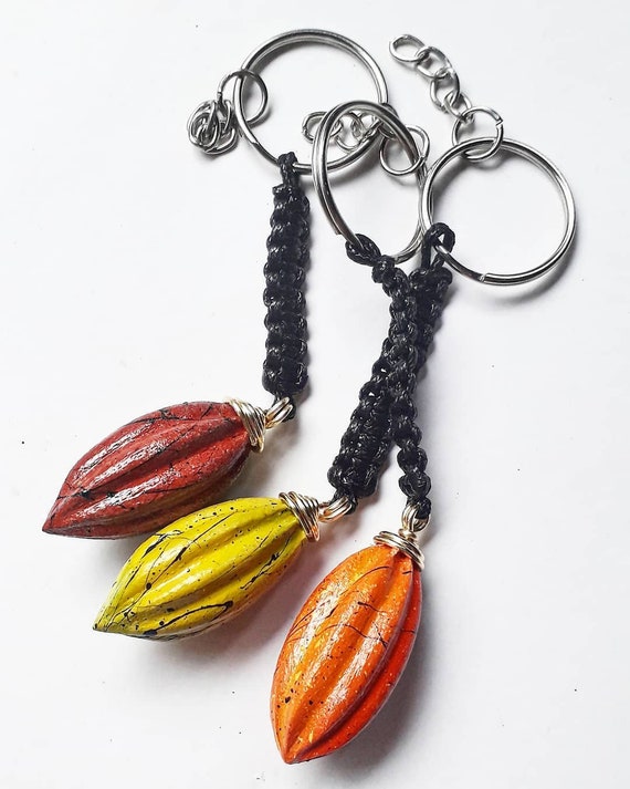 Cacao Pod Keychain - Etsy