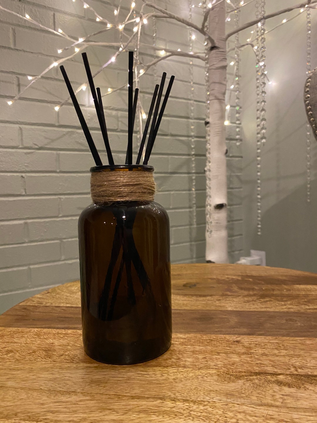 All Natural Rattan Reed Diffuser Kit Amber Vase Base Oil - Etsy