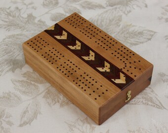 3-player Folding Travel Cribbage Board With Inlays, Four Player ...