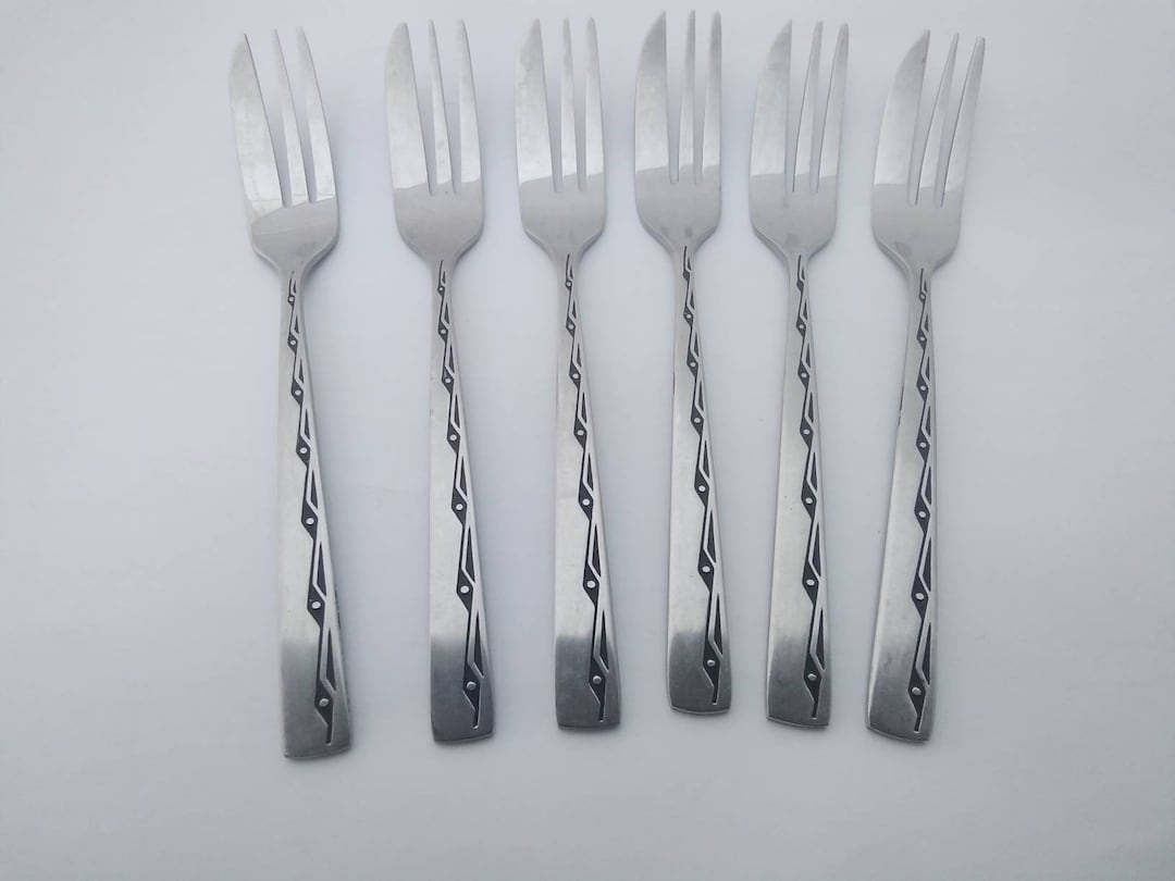 Vintage Set of 6 Viners Stainless Steel 'executive Suite' Pattern Cake ...