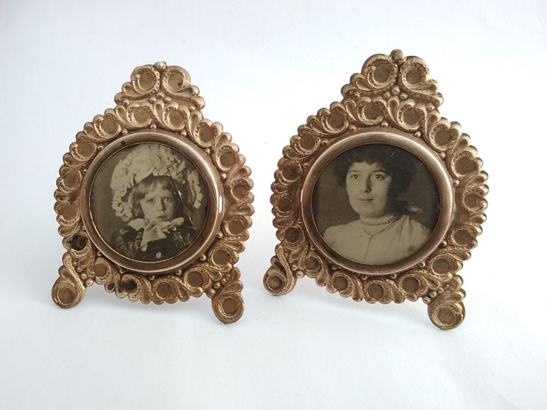 Beautiful Pair of Antique Miniature Brass Picture Frames - Etsy