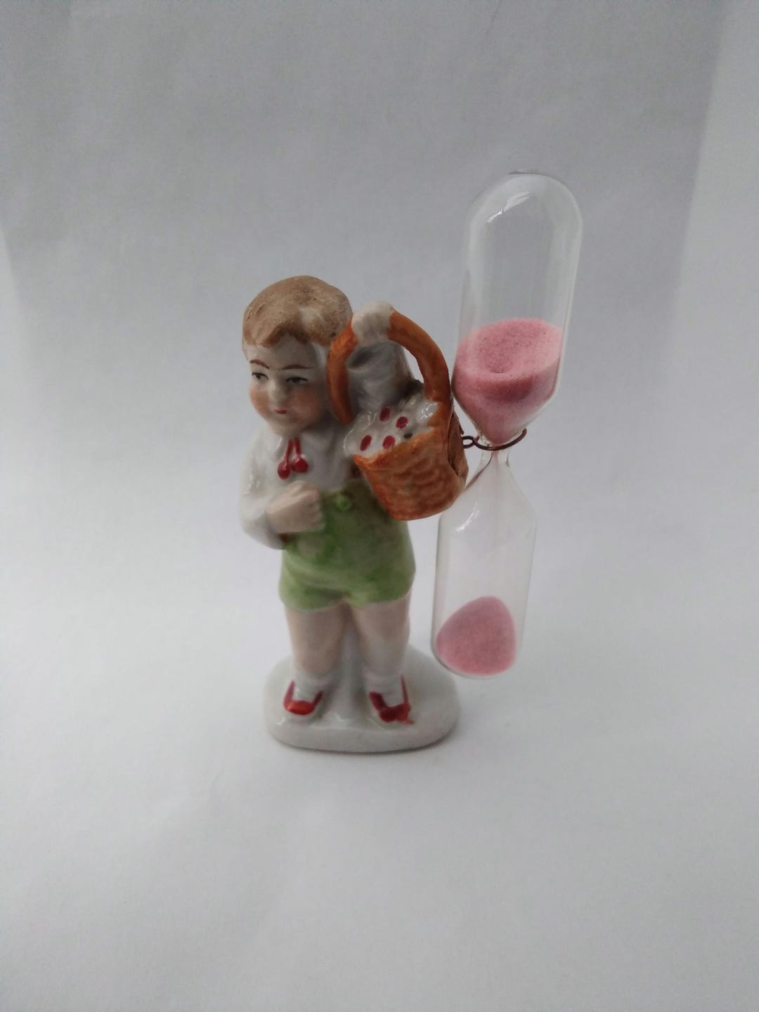 Unusual Antique Porcelain Egg Timer Boy With Basket - Etsy