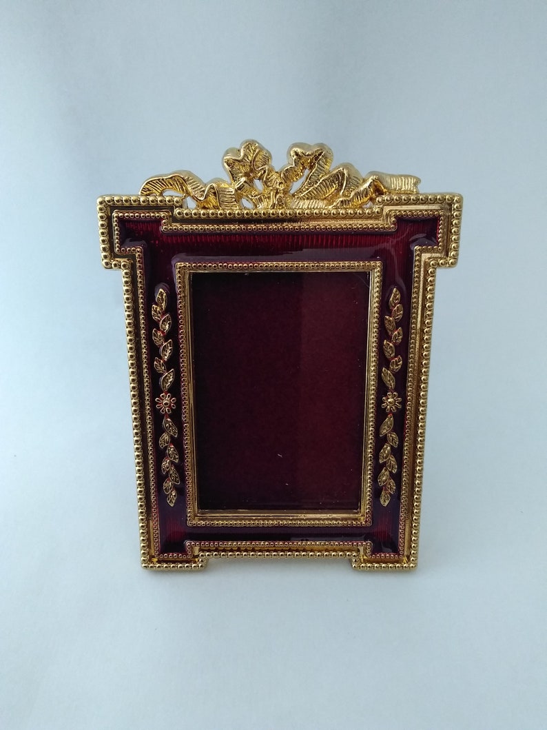 Lovely Miniature Reproduction Gilt and Red Enamel Picture Frame - Etsy UK