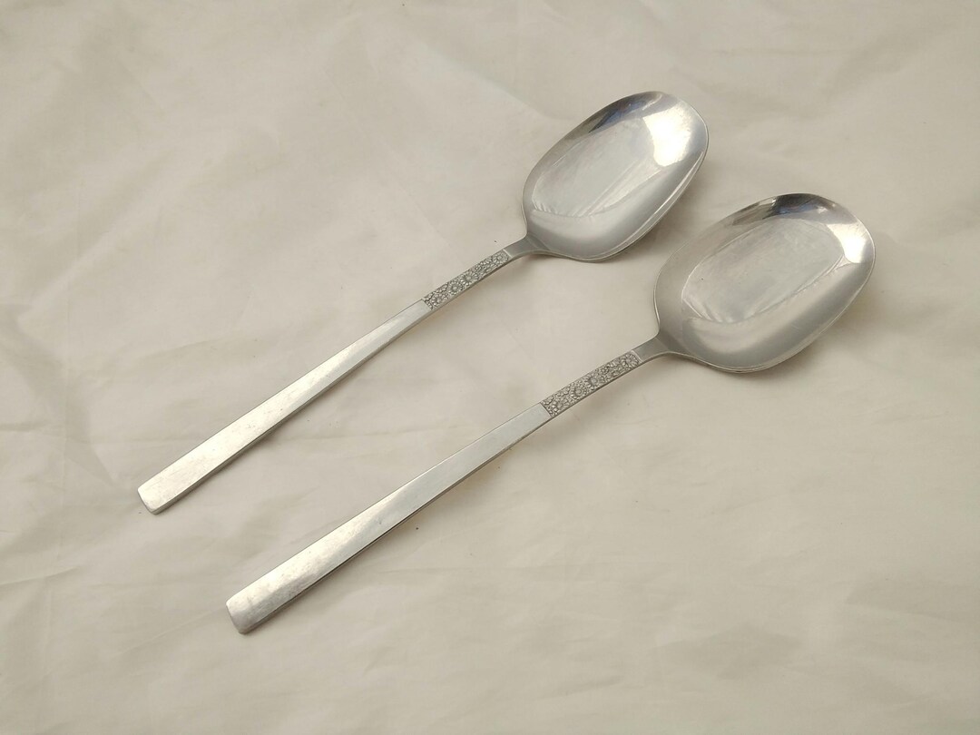 Vintage Pair of Viners Stainless Steel Love Story Serving Spoons - Etsy
