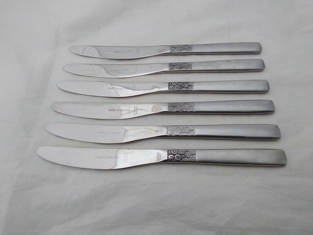 Vintage Set of 6 Viners Stainless Steel Love Story Dinner / Table ...