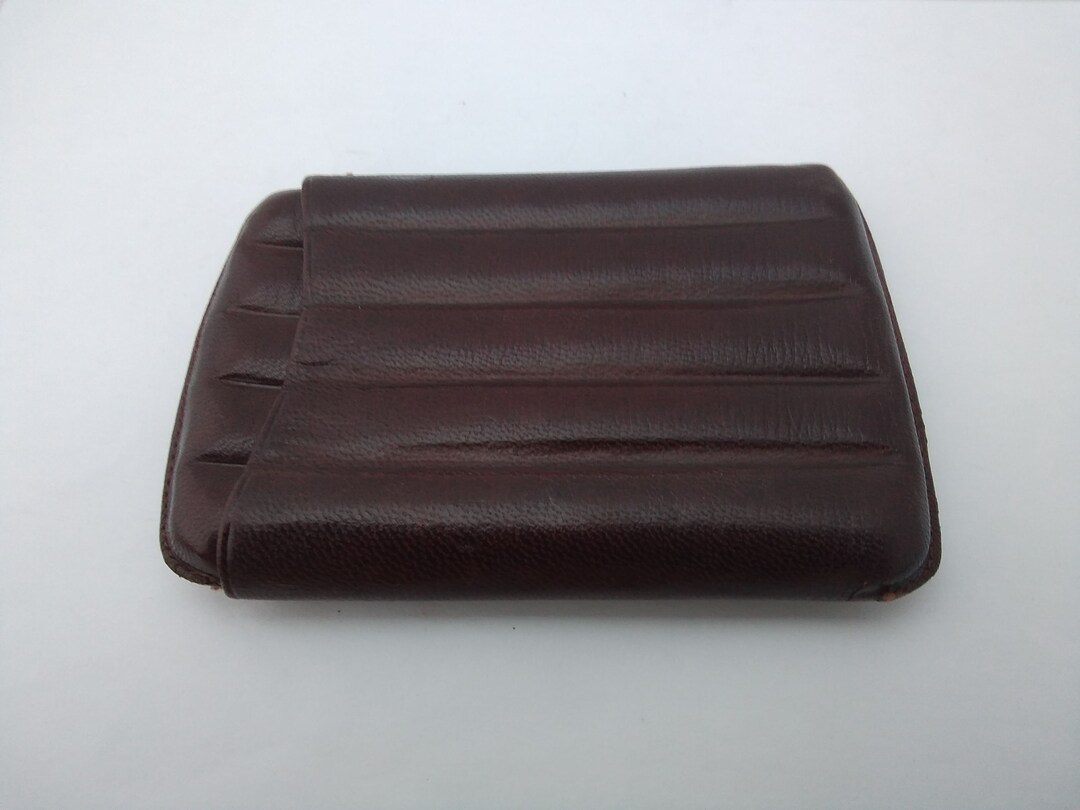 Vintage Brown Leather Cigar Holder - Etsy