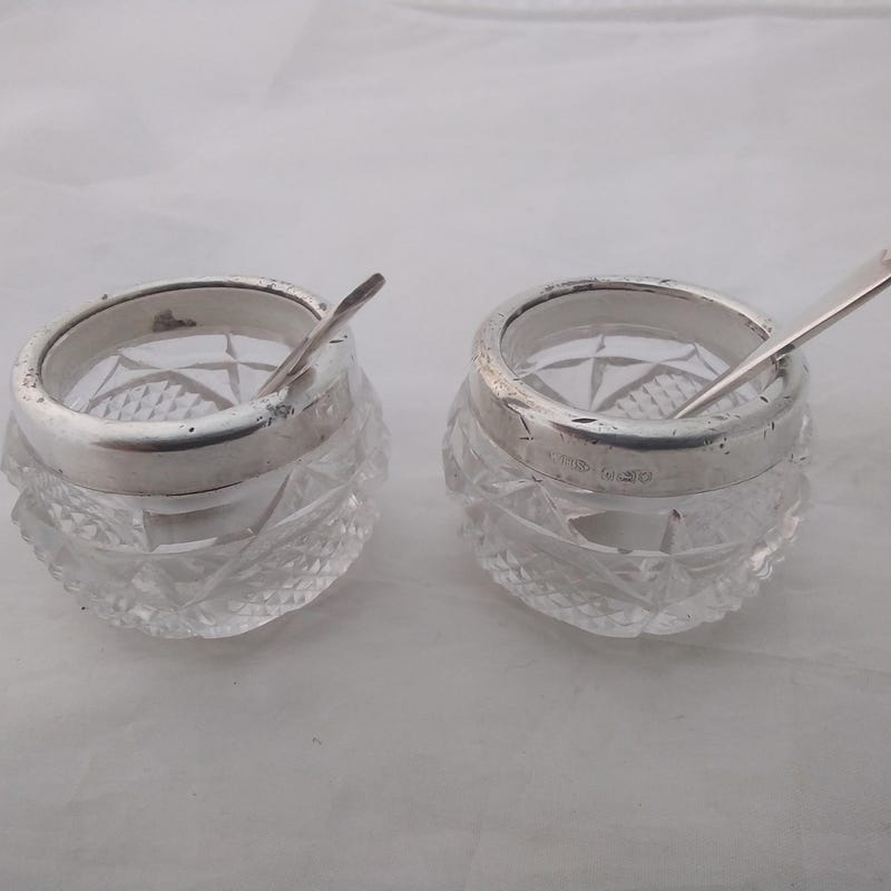 Pair Silver Salt Spoons - Etsy UK