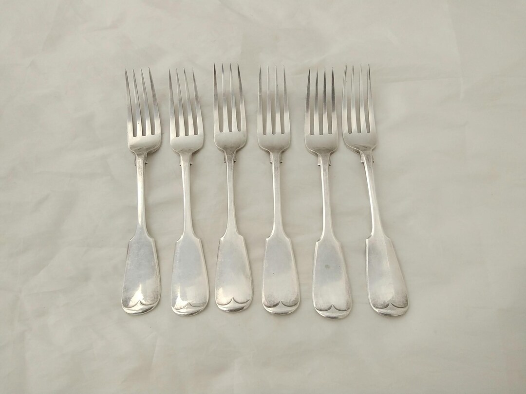 Set of 6 Silver Plated Fiddle Pattern Dinner Forks EPNS JR EP - Etsy