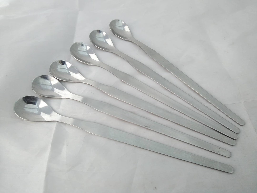 Vintage Set of 6 Stainless Steel Sundae Spoons - SPL - Etsy