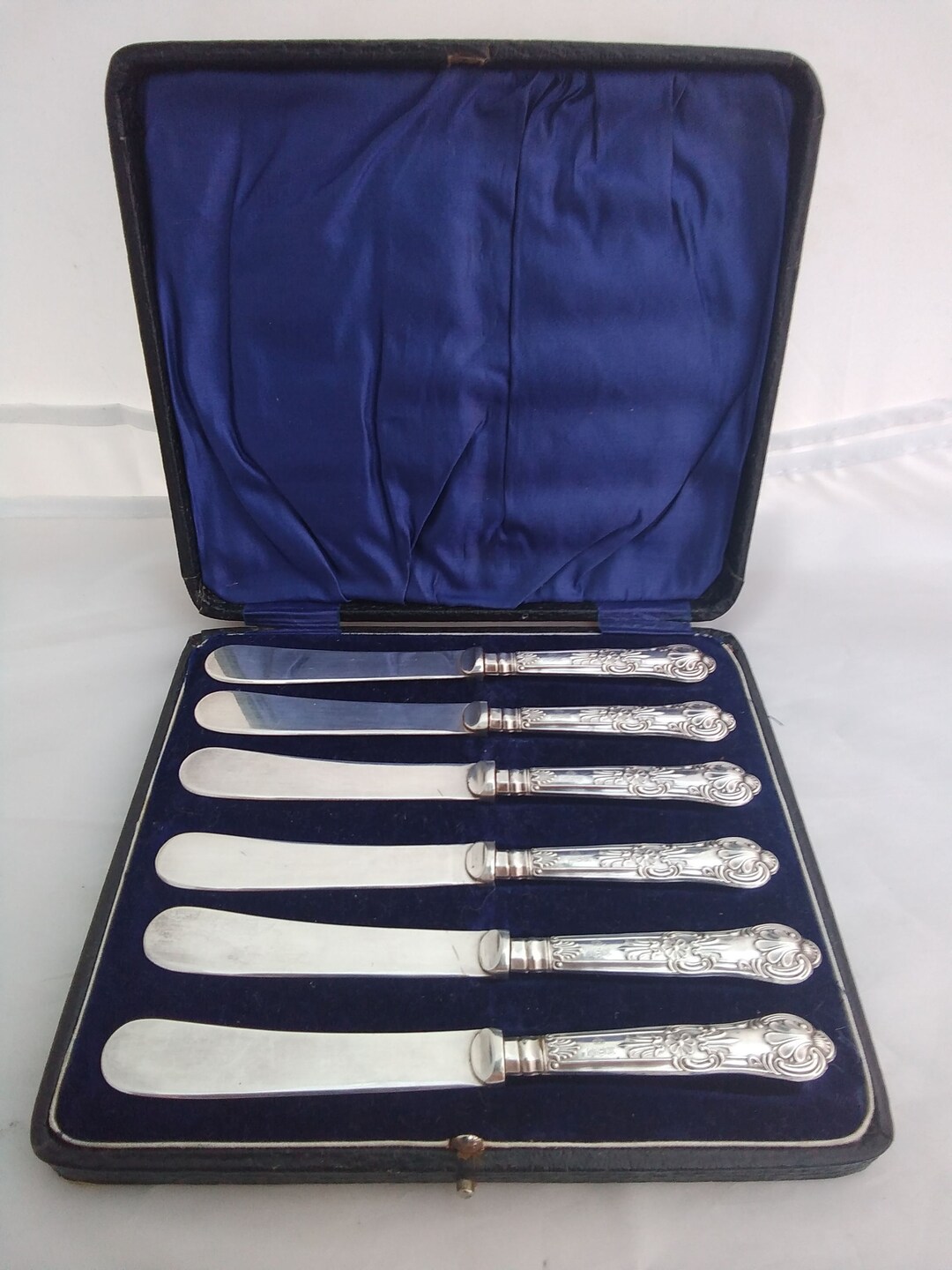 Set of 6 Silver Antique Kings Pattern Tea / Butter Spreaders in ...