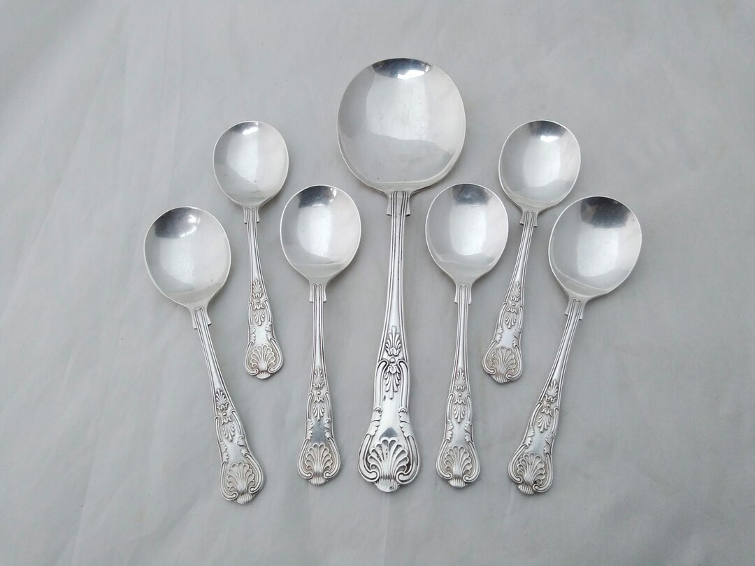 Vintage Set of 6 Kings Pattern Fruit Spoons & Server - EPNS A1 - Etsy