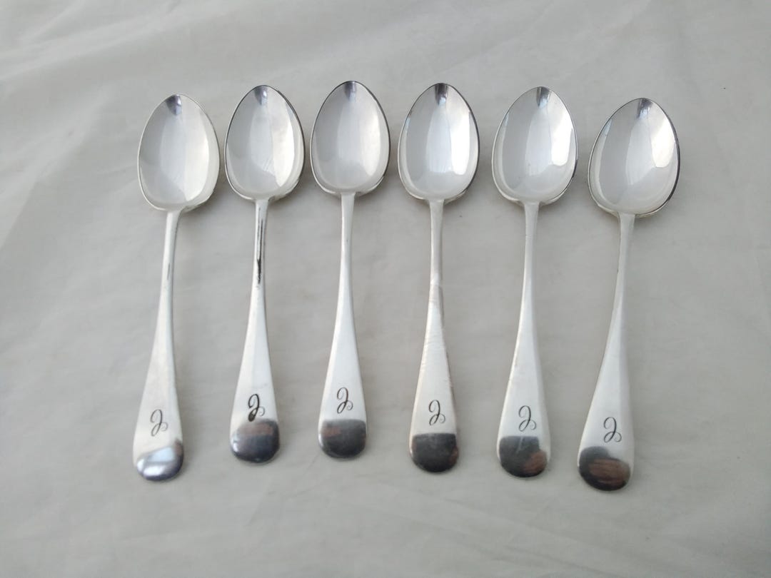 Set of 6 Vintage Old English Pattern Silver Plated Serving Spoons ...