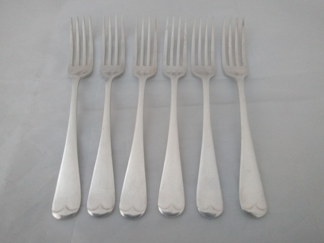 Set of 6 Old English Pattern Silver Plated Dessert Forks - Westminster ...