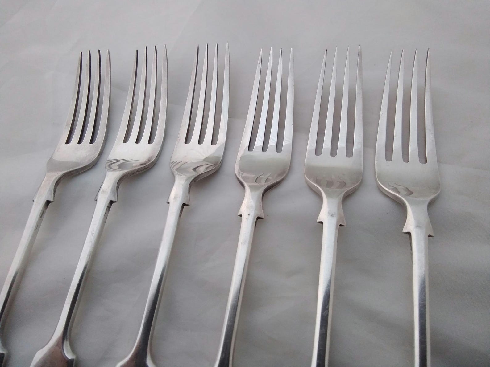 Antique Set of 6 Silver Plated Fiddle Pattern Dessert Forks - EPNS - Etsy