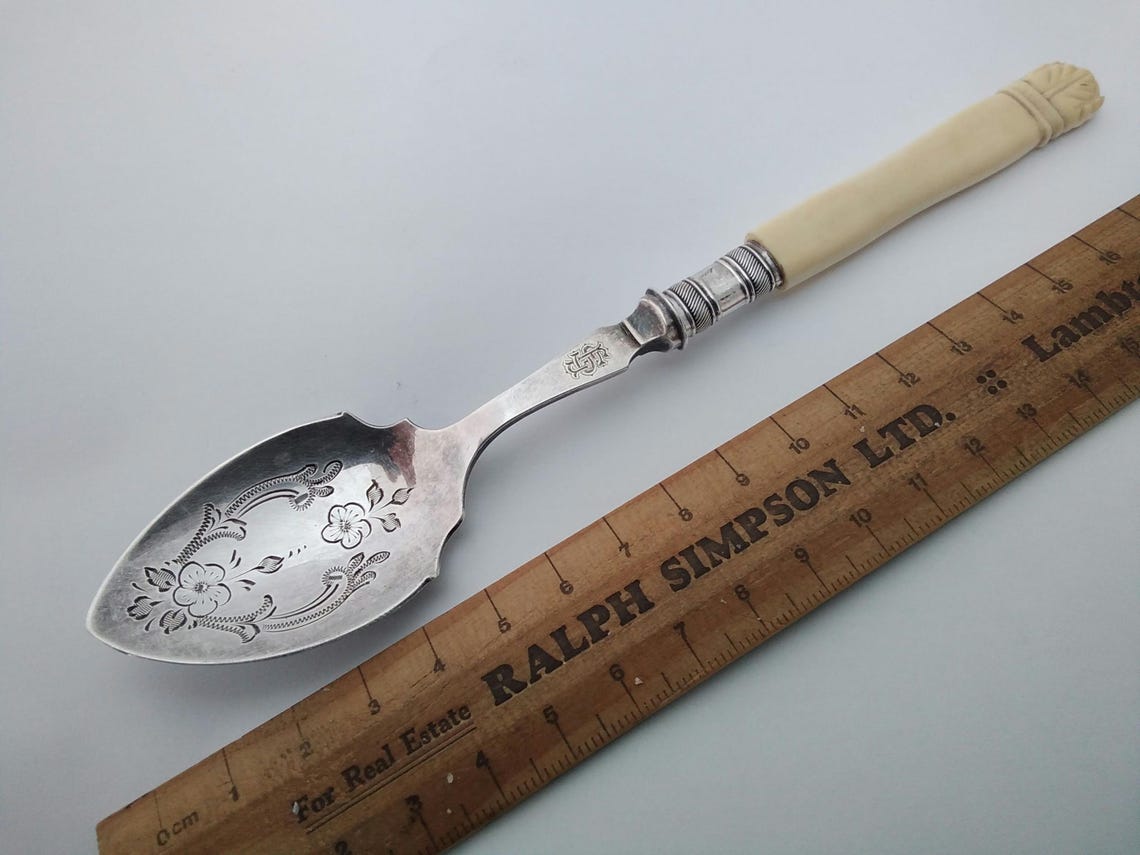 Decorative Antique Silver Plated Jam Spoon With Carved Handle - Etsy