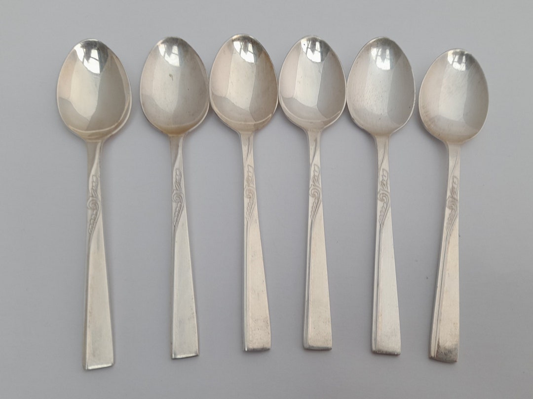 Elegant Set of 6 Silver Plated Coffee Spoons - Viners Cutlery - Etsy