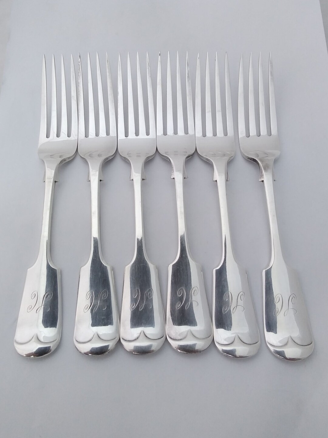 Antique Set of 6 Quality Silver Plated Fiddle Pattern Dessert Forks ...