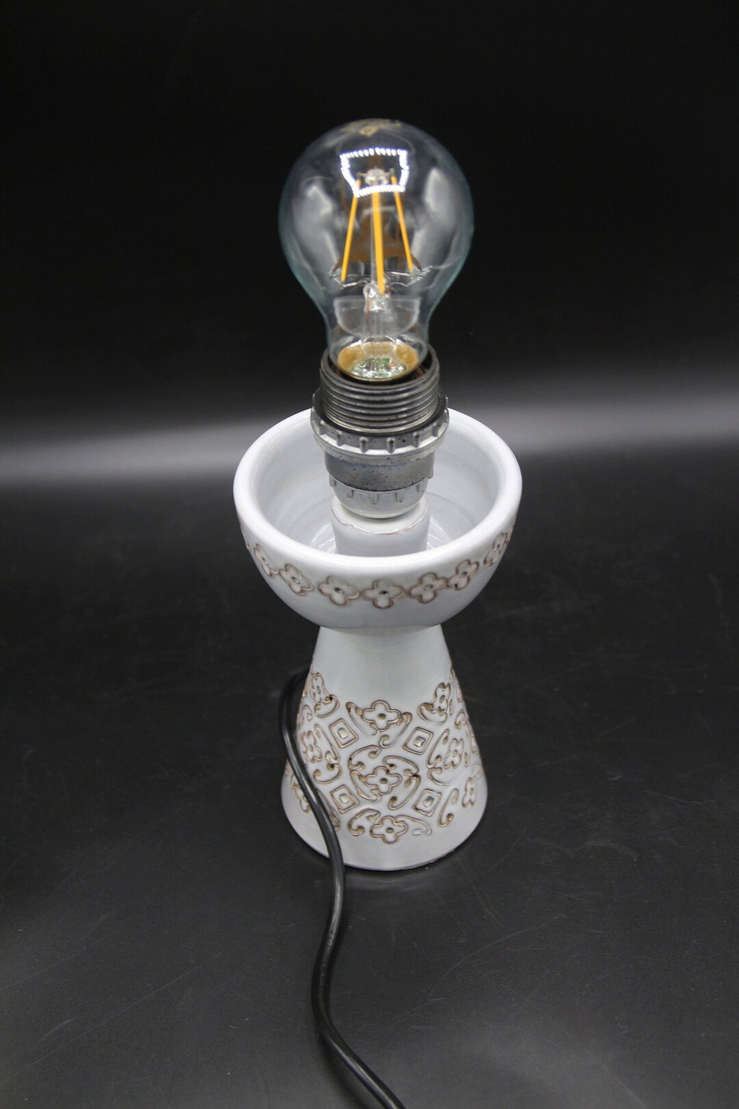 Vintage Mid-century Bitossi Lamp Base by Aldo Londi in White Spagnolo ...