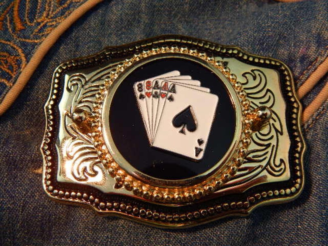 New Full House Ace of Spades Playing Cards Belt Gold Colour Metal Belt ...